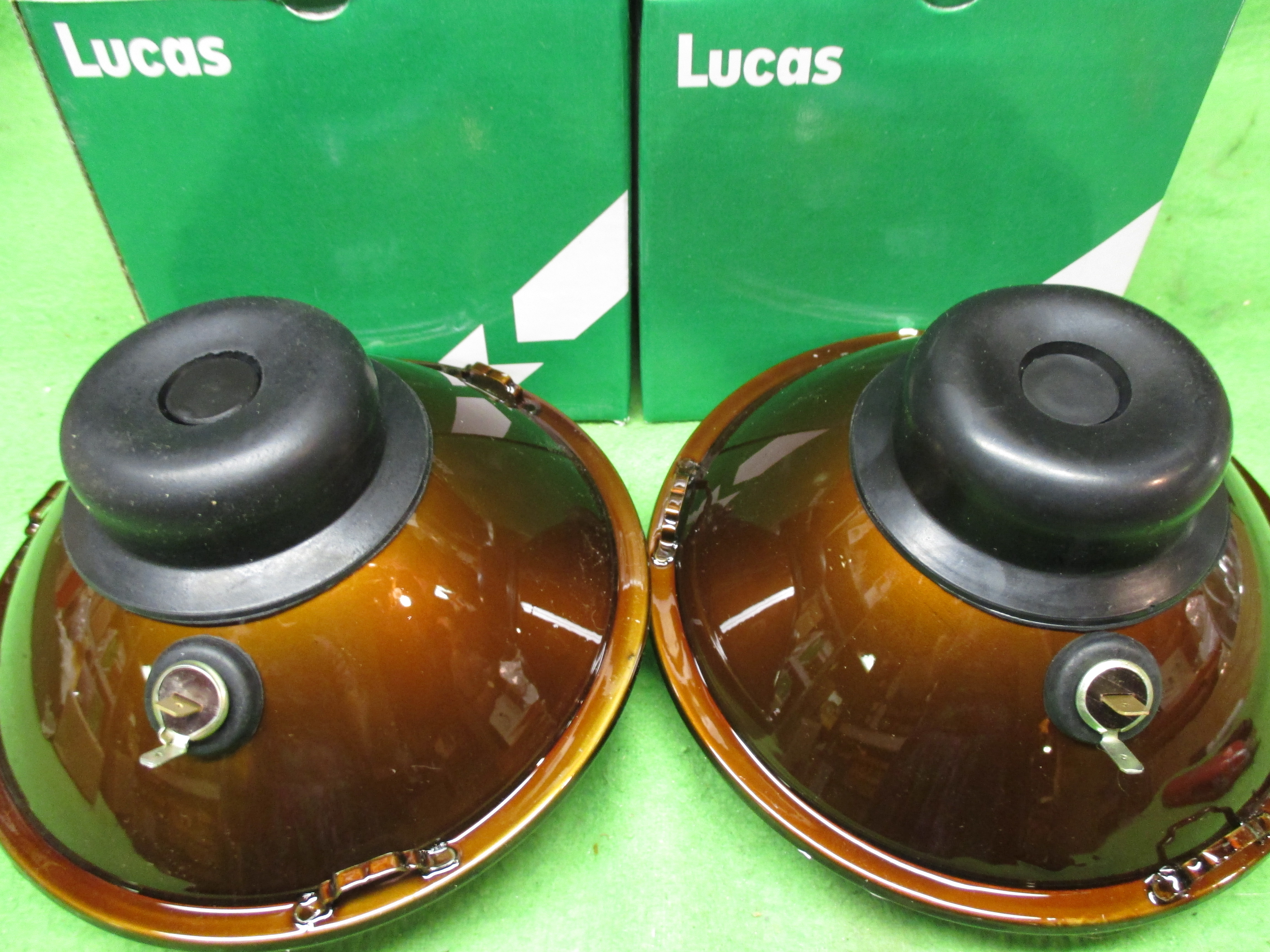 Lucas H4 Headlamp Pair With Pilot/Candle Bulb, New - Rogers Motors